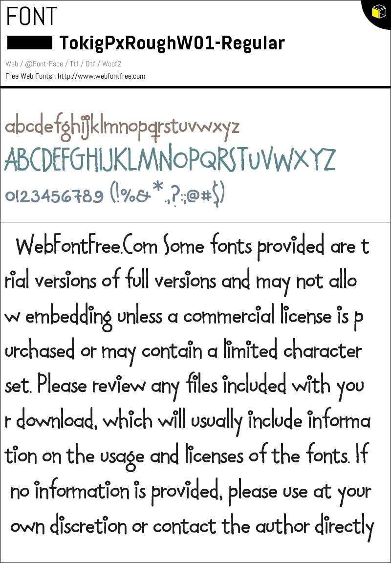 Tokig Px Rough W01 Regular Fonts Downloads - WebFontFree.Com