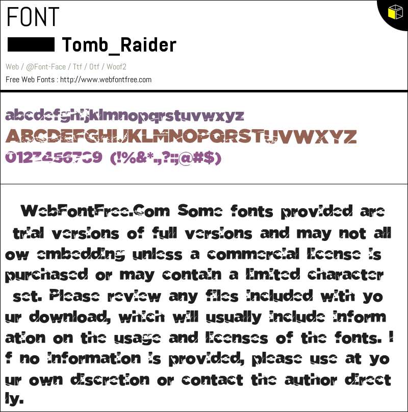 Tomb_Raider Fonts Downloads - WebFontFree.Com