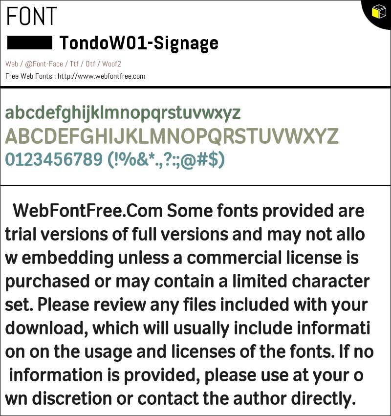 Tondo W01 Signage Fonts Downloads - WebFontFree.Com