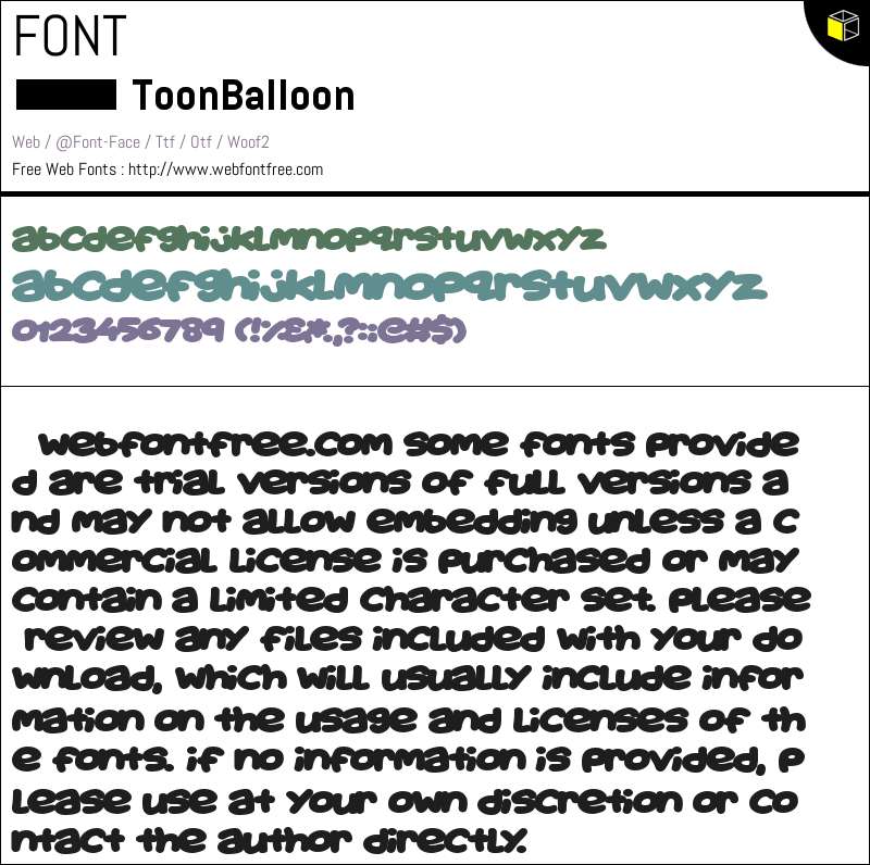Toon Balloon Fonts Downloads - WebFontFree.Com