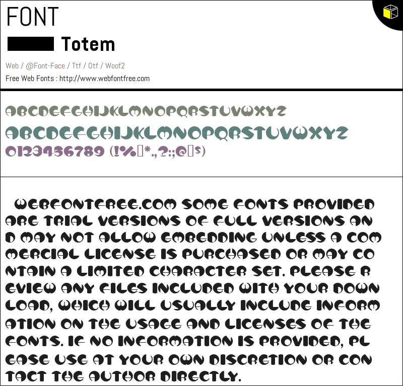 Totem Fonts Downloads - WebFontFree.Com