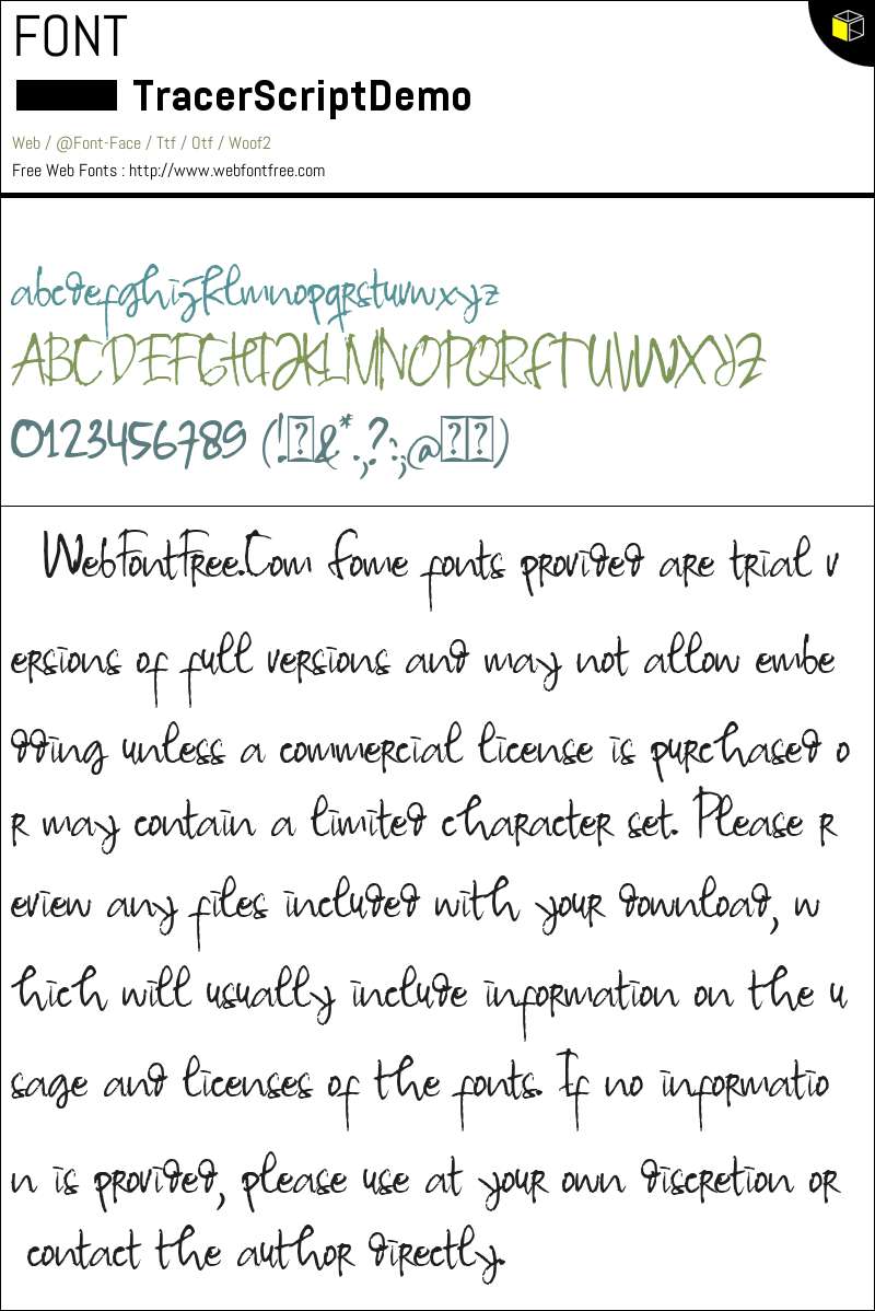 Tracer Script (Demo) Fuentes Descargar - WebFontFree.Com