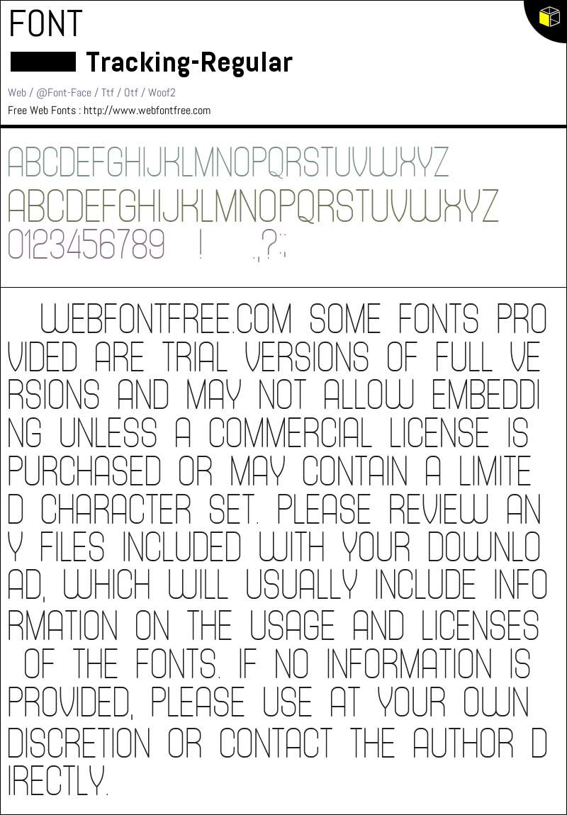 Tracking Regular Fonts Downloads - WebFontFree.Com