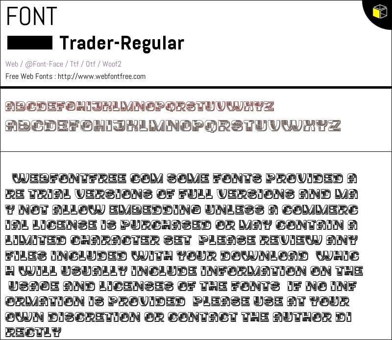 Trader Regular Fonts Downloads - WebFontFree.Com