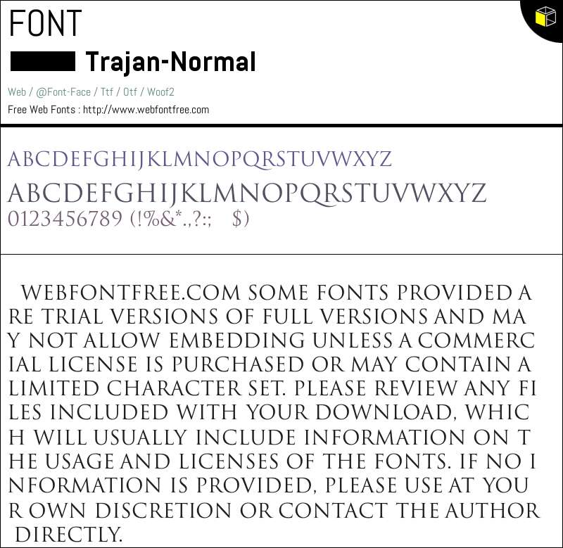 Trajan-Normal Fonts Downloads - WebFontFree.Com
