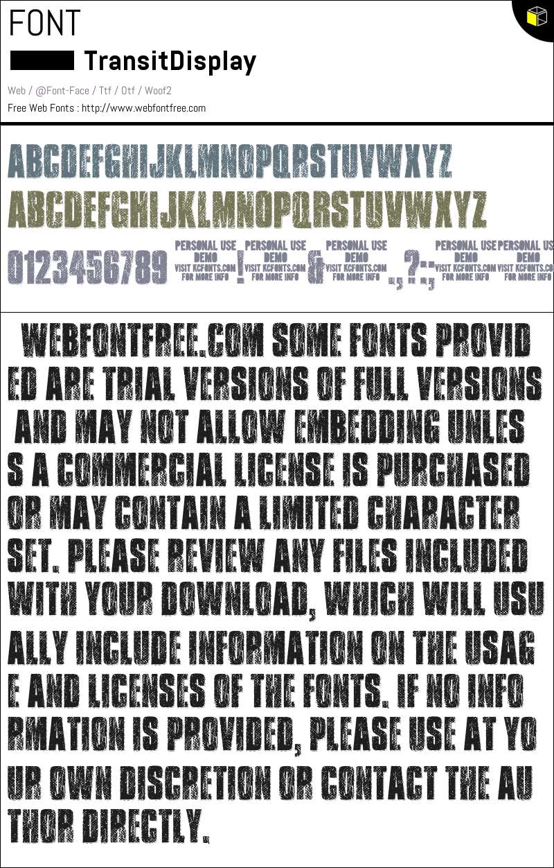Transit Display Fonts Downloads - WebFontFree.Com