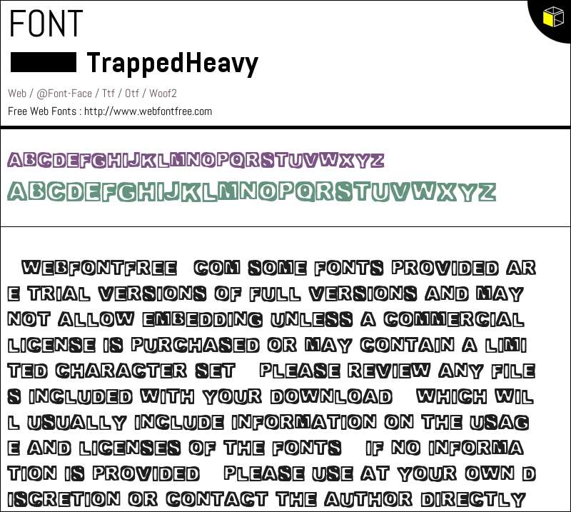 Trapped Heavy Fonts Downloads - WebFontFree.Com