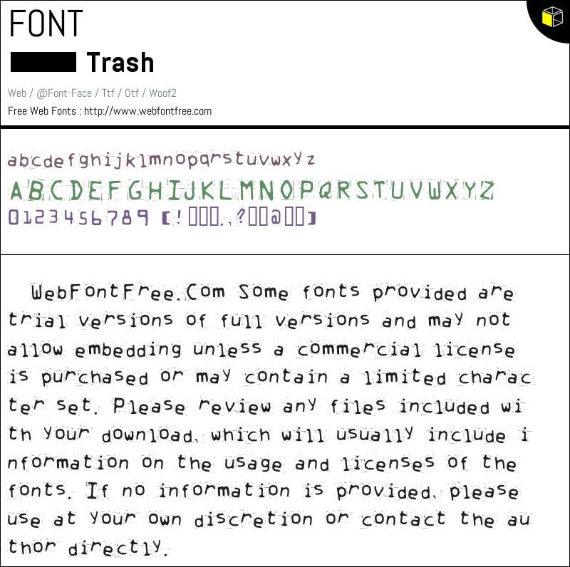 Trash 字体 下载 - WebFontFree.Com