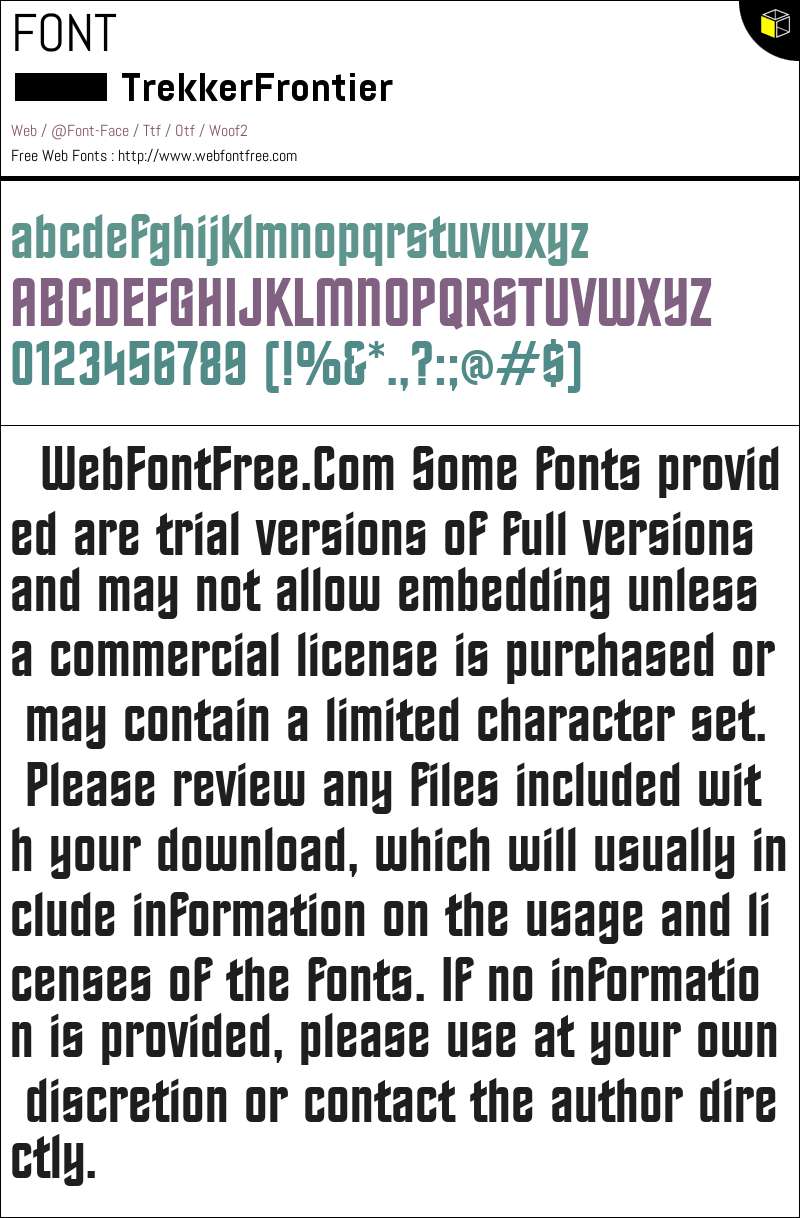 TrekkerFrontier Regular Fonts Downloads - WebFontFree.Com