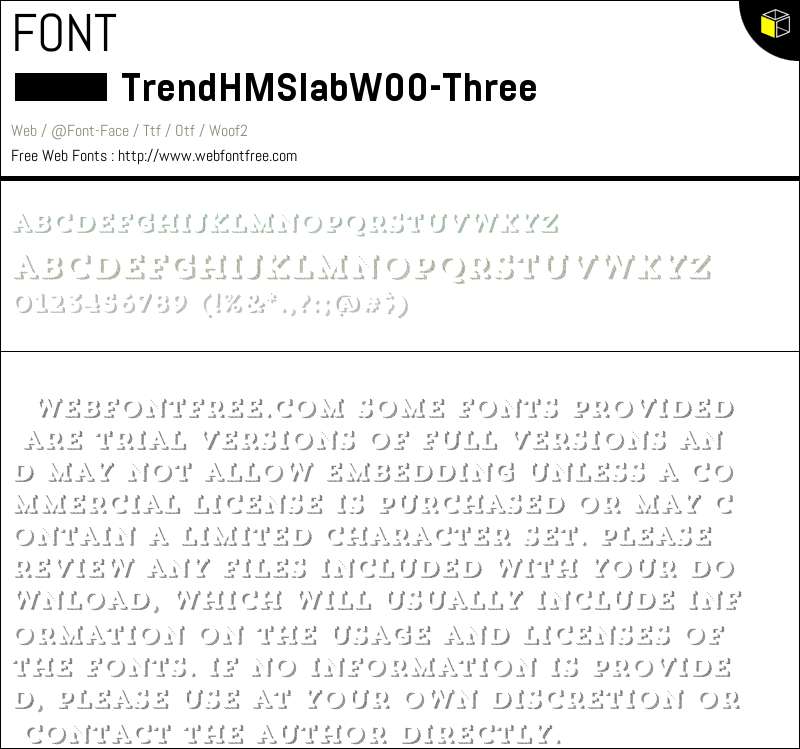 Trend HM Slab W00 Three Fonts Downloads - WebFontFree.Com