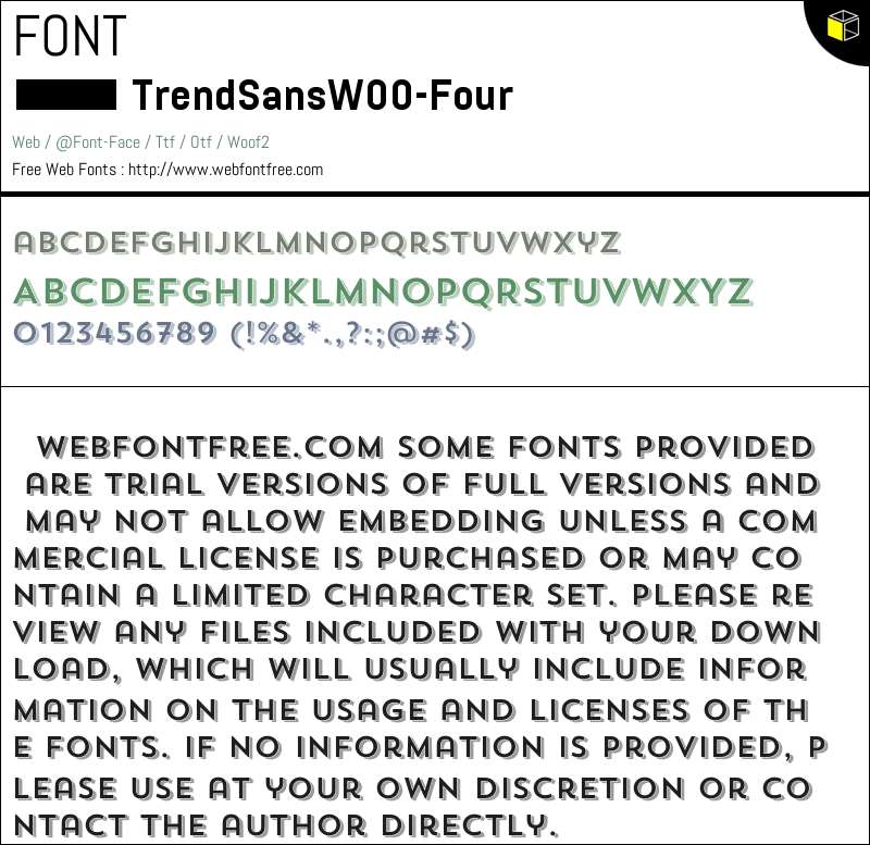 Trend Sans W00 Four Fonts Downloads - WebFontFree.Com