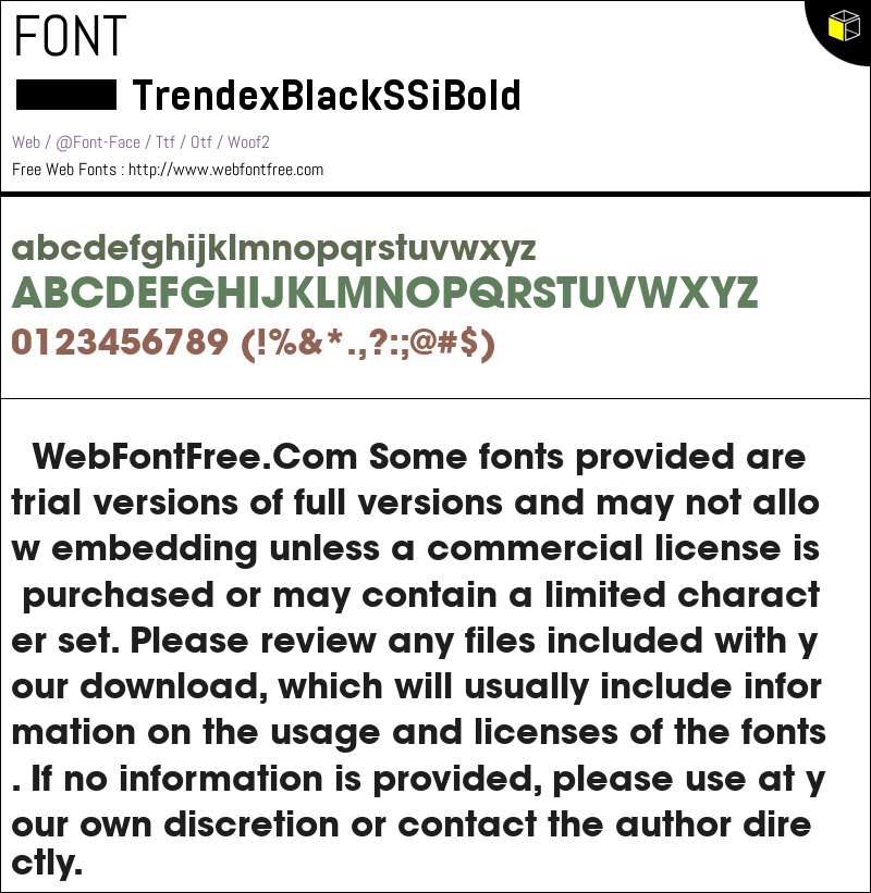 Trendex Black SSi Bold Fonts Downloads - WebFontFree.Com