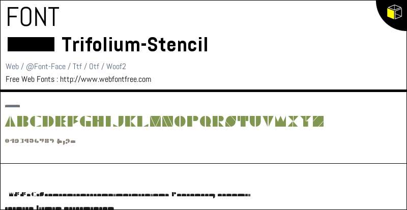 Trifolium Stencil Regular Fonts Downloads - WebFontFree.Com