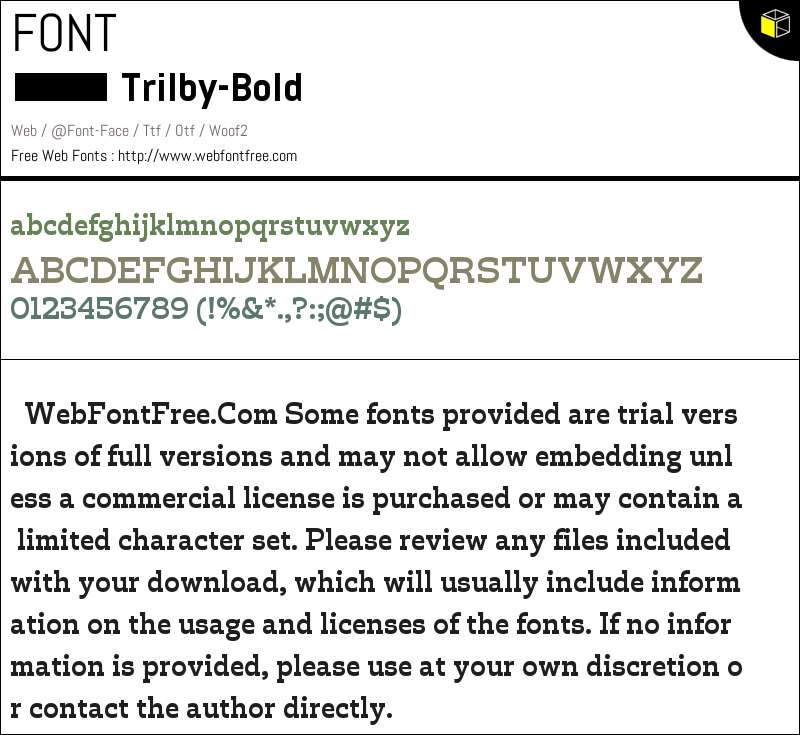 Trilby Bold Fonts Downloads - WebFontFree.Com