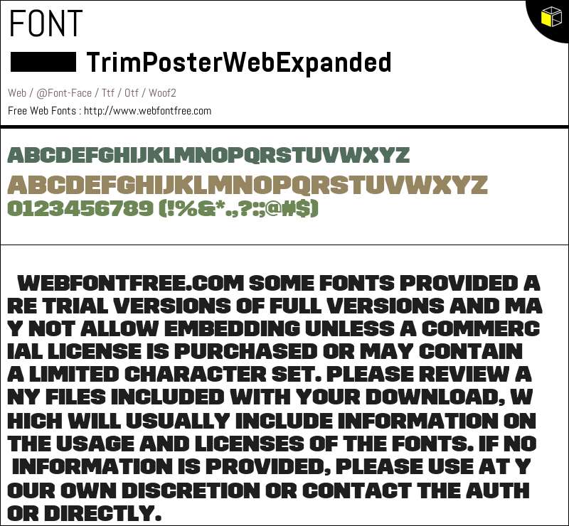 TrimPosterWebExpanded Fonts Downloads - WebFontFree.Com