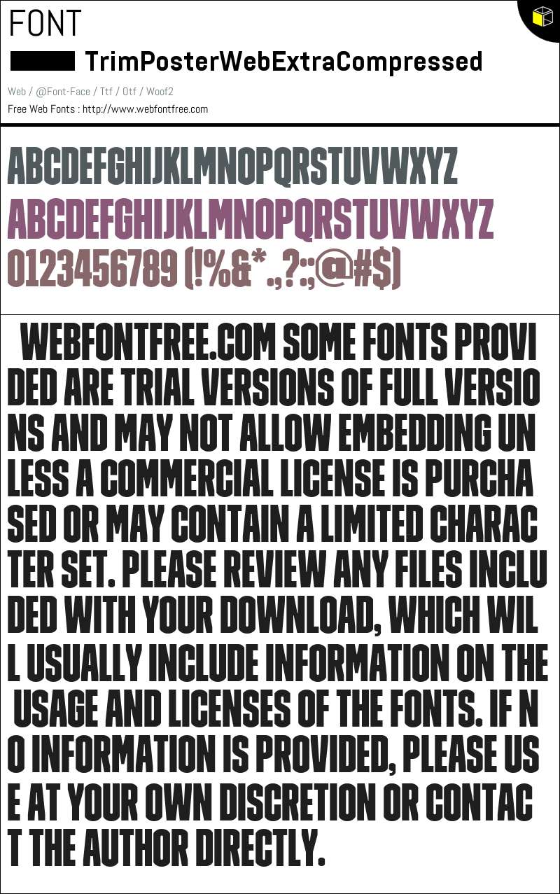 TrimPosterWebExtraCompressed Fonts Downloads - WebFontFree.Com