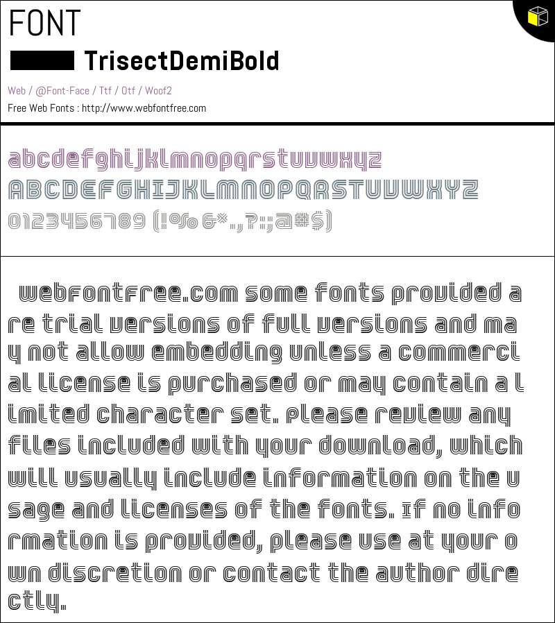 Trisect DemiBold Fonts Downloads - WebFontFree.Com