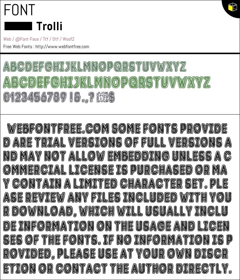 Trolli Fonts Downloads - WebFontFree.Com