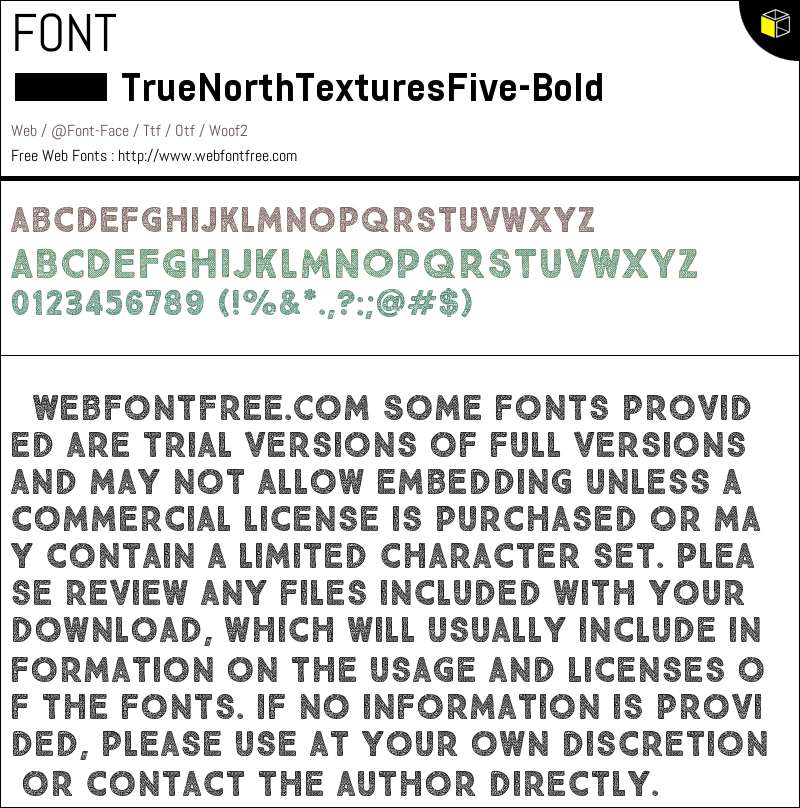 True North Textures Five Bold Fonts Downloads - WebFontFree.Com
