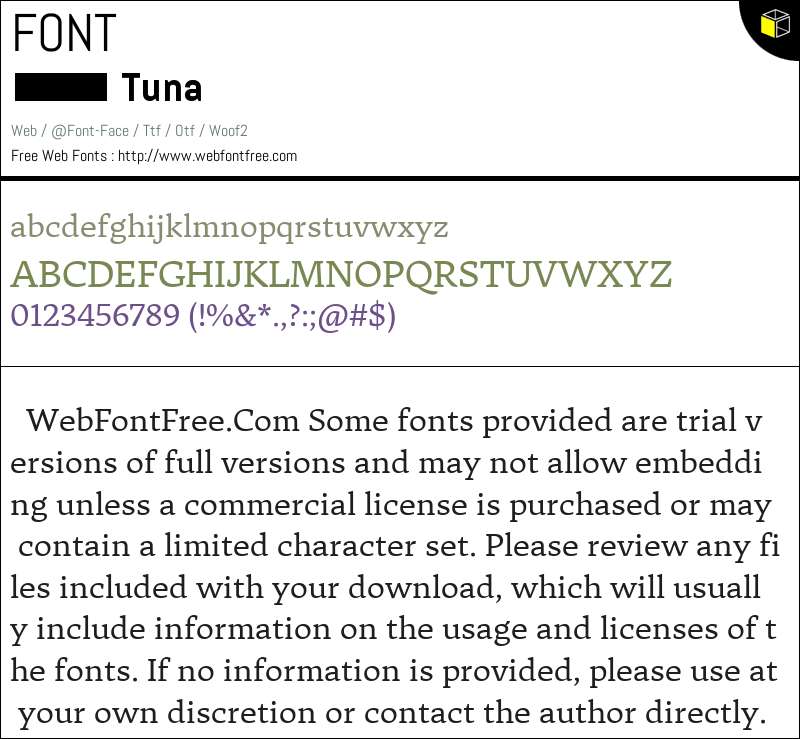 Tuna Fonts Downloads - WebFontFree.Com