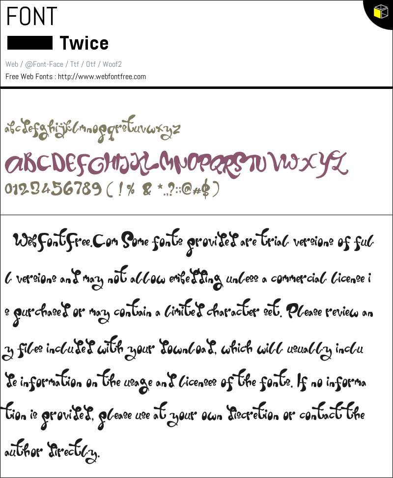 Twice Fonts Downloads - WebFontFree.Com