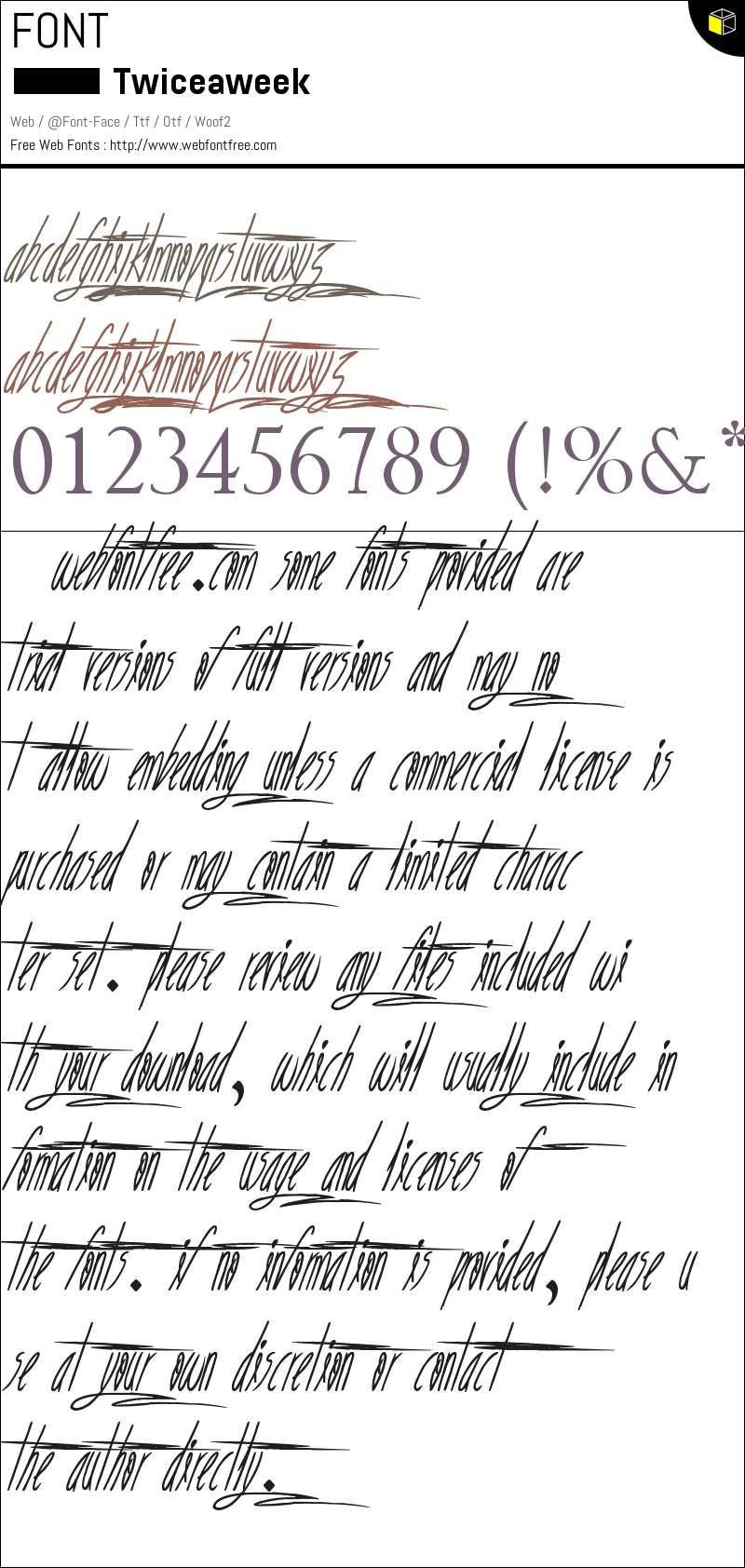 Twice a week Fonts Downloads - WebFontFree.Com