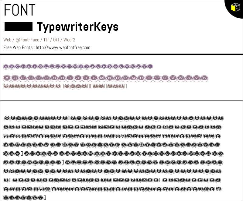 TypewriterKeys Fonts Downloads - WebFontFree.Com