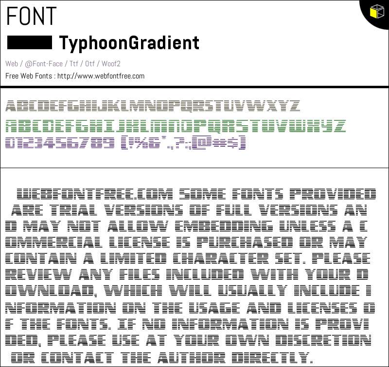 Typhoon Gradient Regular Fonts Downloads - WebFontFree.Com