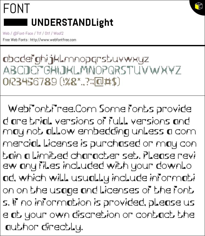 UNDER STAND-Light Fonts Downloads - WebFontFree.Com