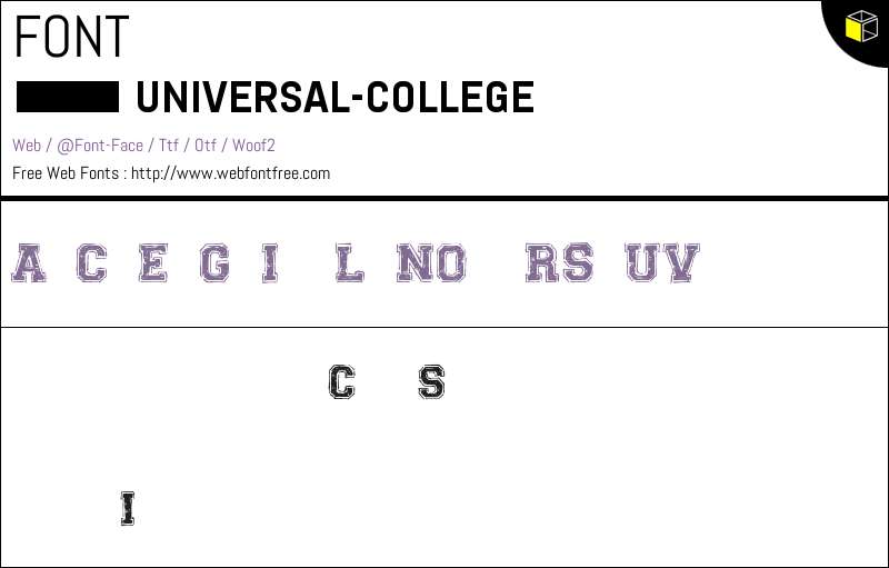 UNIVERSAL-COLLEGE Fonts Downloads - WebFontFree.Com