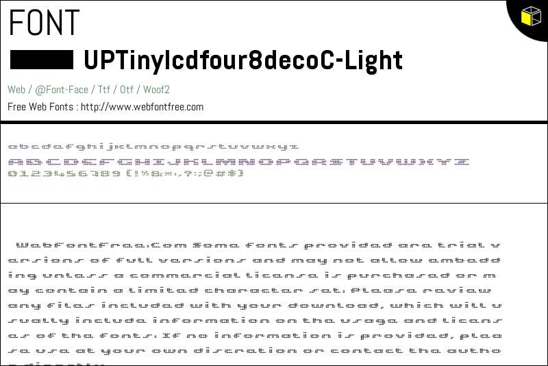 UP Tiny lcd four 8 decoC Light Fonts Downloads - WebFontFree.Com