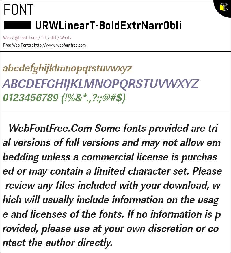 URWLinearTExtNar Bold Oblique Fonts Downloads - WebFontFree.Com