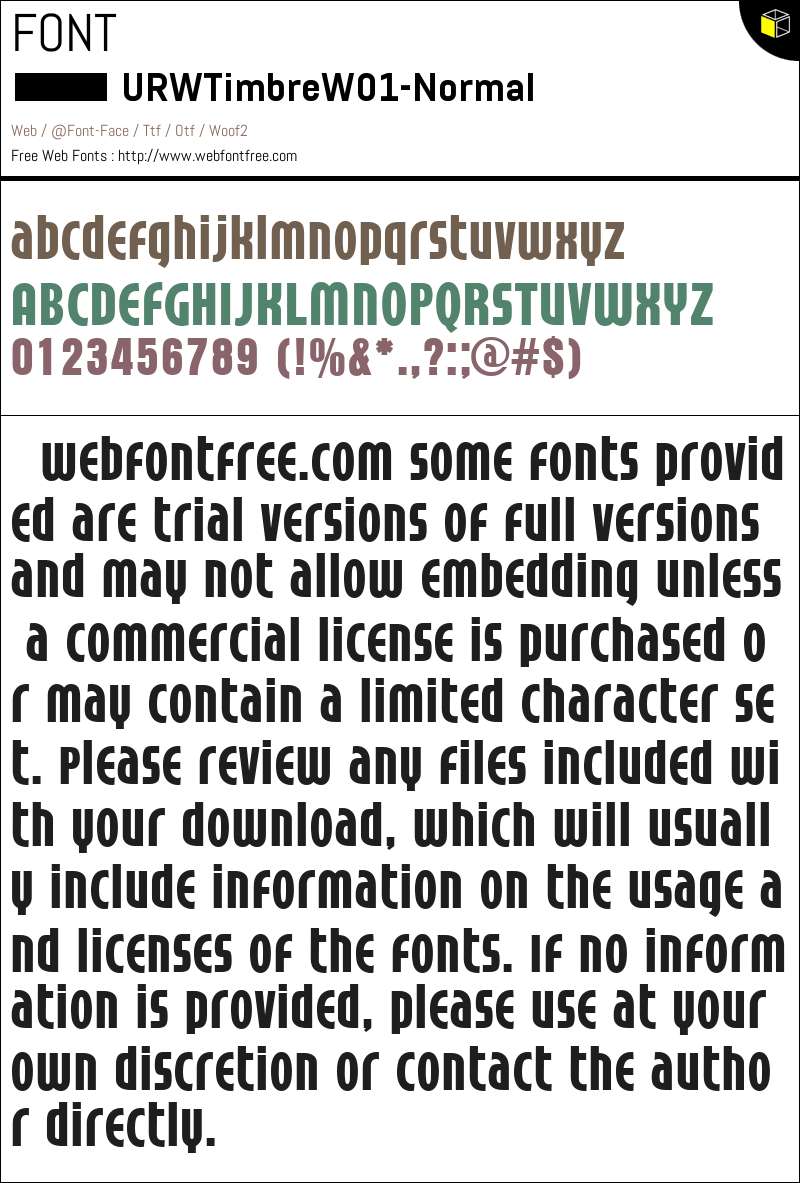 URW Timbre W01 Normal Fonts Downloads - WebFontFree.Com