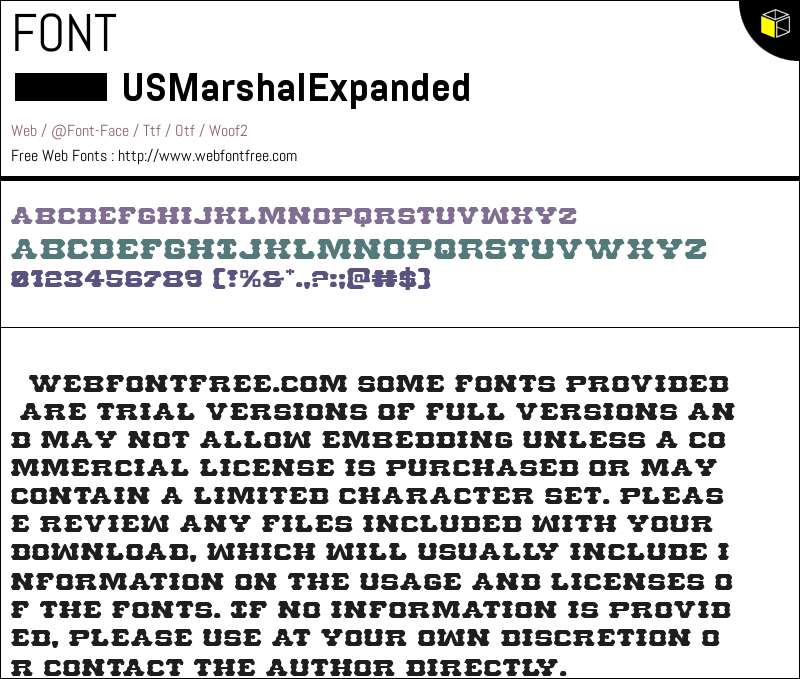 U.S. Marshal Expanded Fonts Downloads - WebFontFree.Com