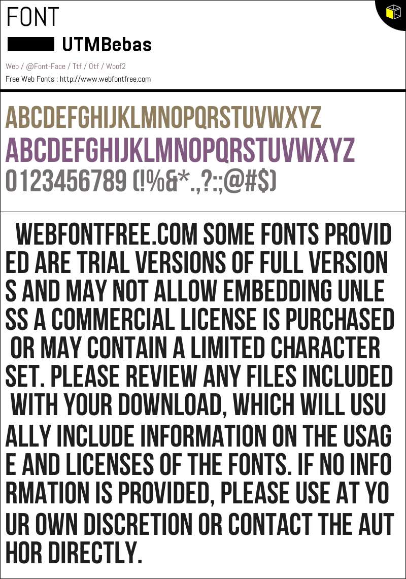 UTM Bebas Fonts Downloads - WebFontFree.Com