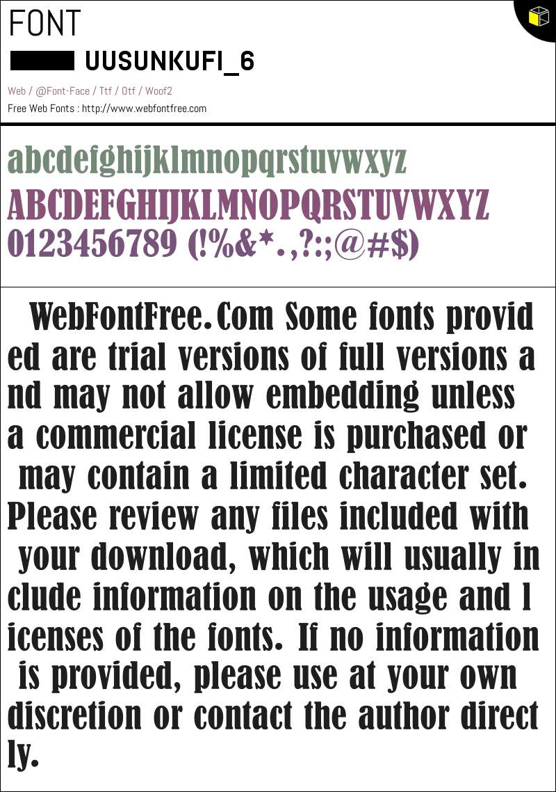 UUS UN KUFI_6 Fonts Downloads - WebFontFree.Com