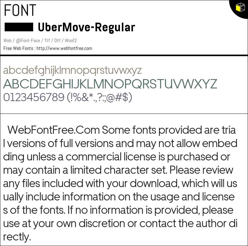 Uber Move Fonts Downloads - WebFontFree.Com