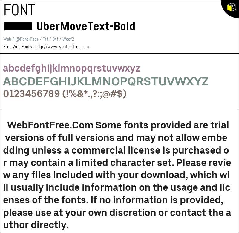 Uber Move Text Bold Fonts Downloads - WebFontFree.Com