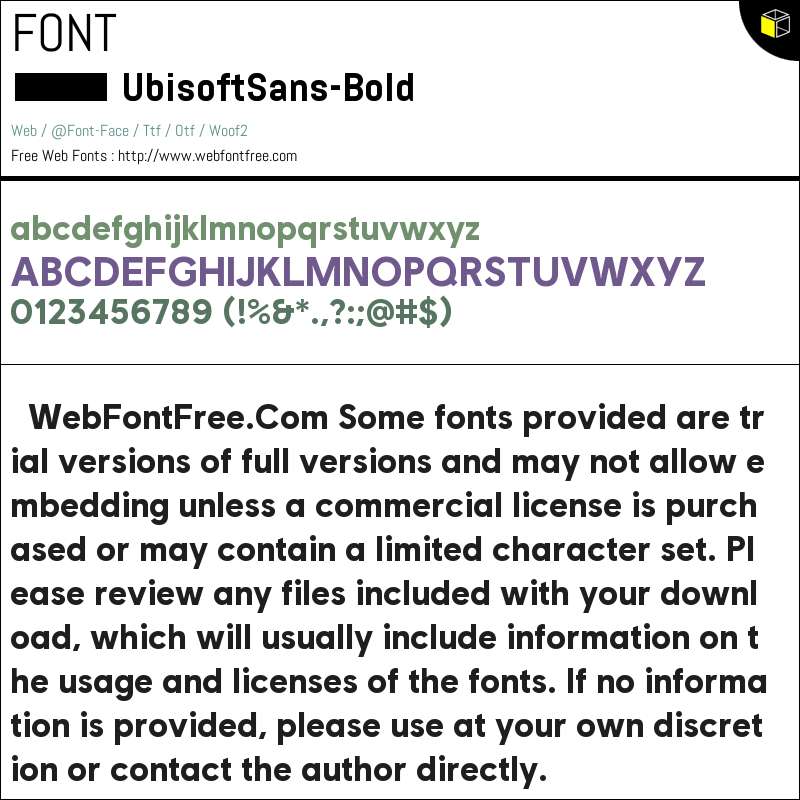 Ubisoft Sans Bold Fonts Downloads - WebFontFree.Com