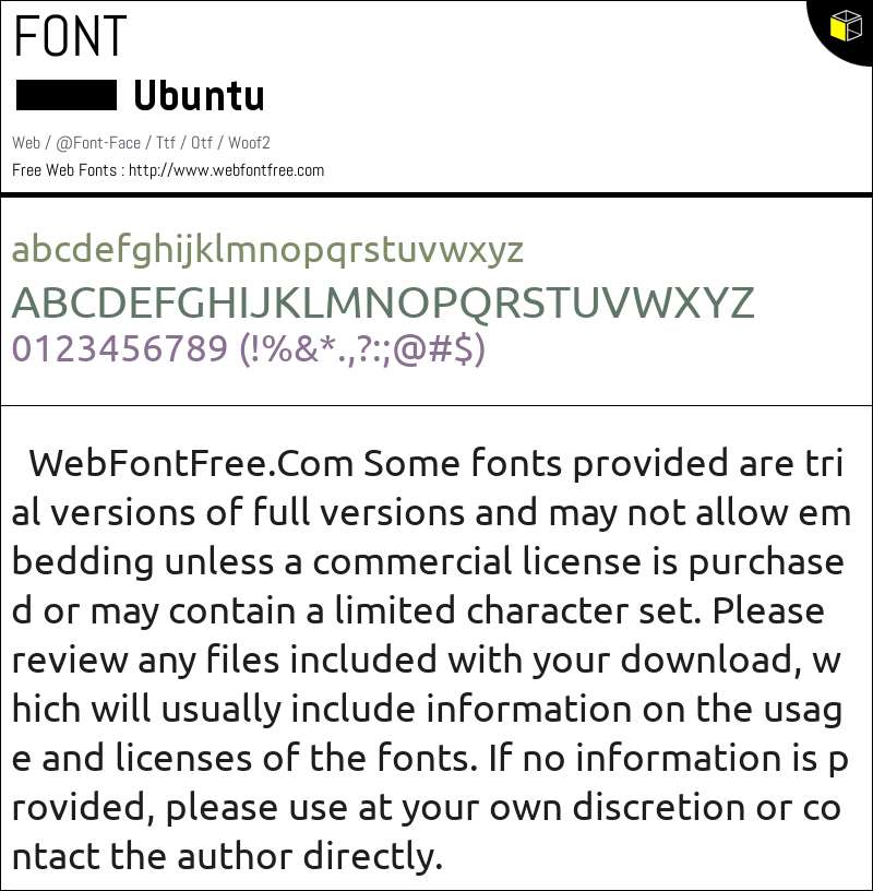 Ubuntu 字体 下载 - WebFontFree.Com