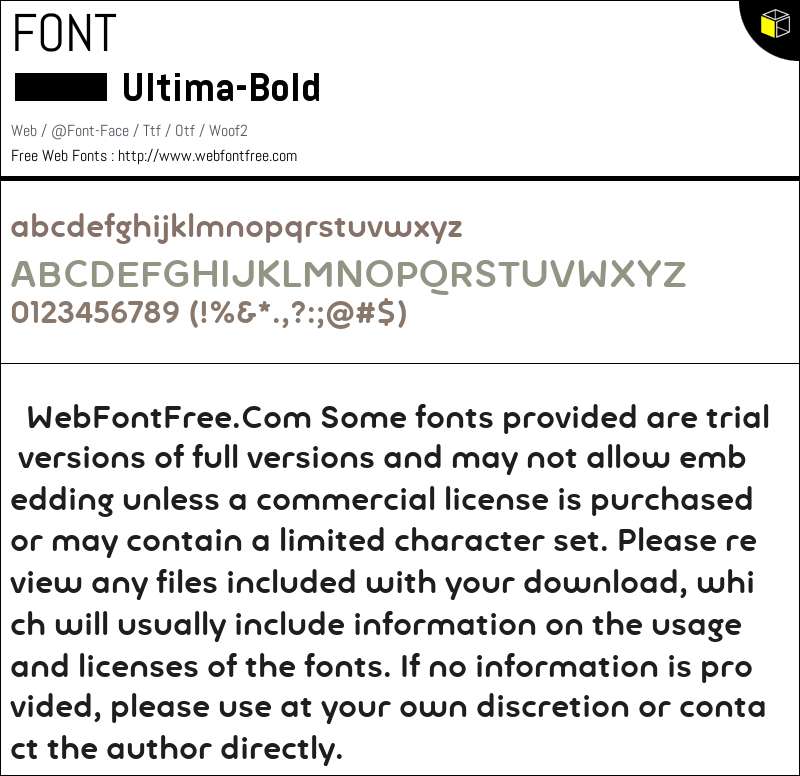 Ultima-Bold Fonts Downloads - WebFontFree.Com
