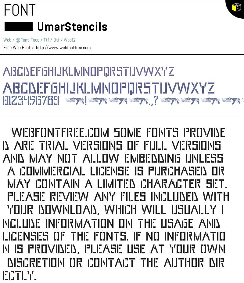 UmarStencils Fonts Downloads - WebFontFree.Com