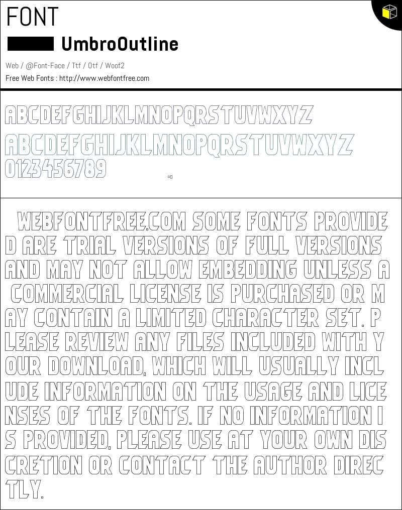 Umbro Outline Fonts Downloads - WebFontFree.Com
