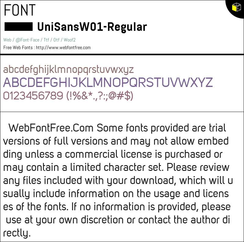 Uni Sans W01 Regular Fonts Downloads - WebFontFree.Com
