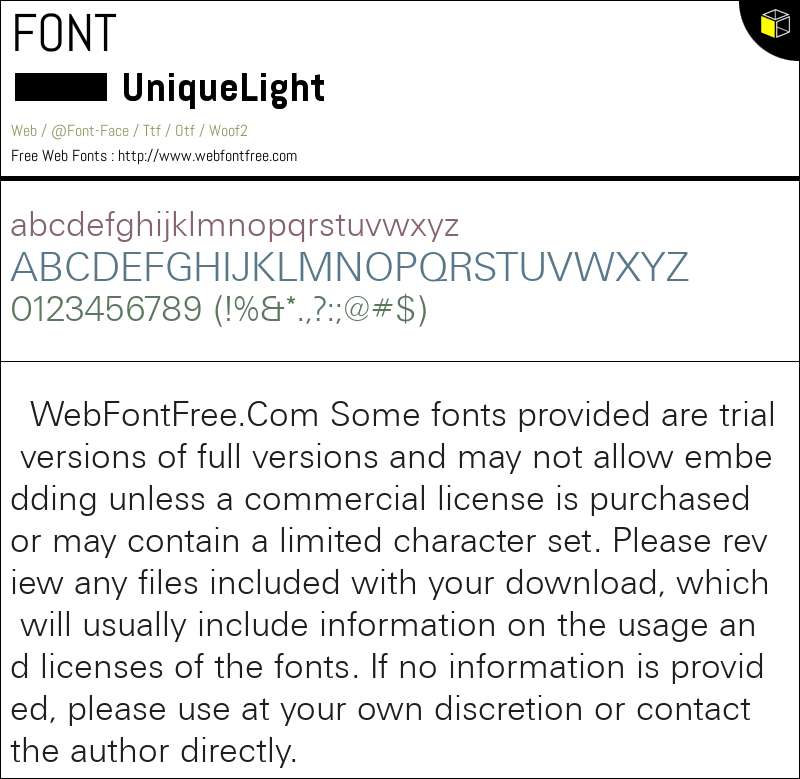 Unique Light Fonts Downloads - WebFontFree.Com