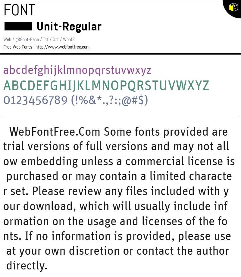 Unit-Regular Fonts Downloads - WebFontFree.Com