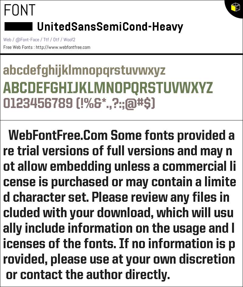 United Sans SmCd Hv Fonts Downloads - WebFontFree.Com