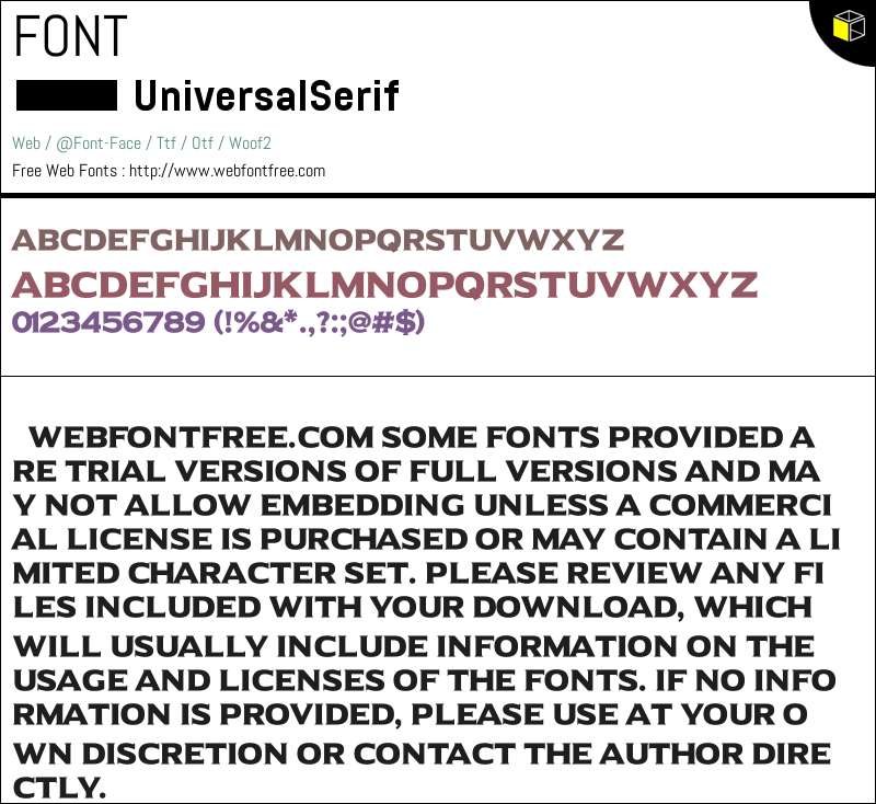 Universal Serif 字体 下载 - WebFontFree.Com