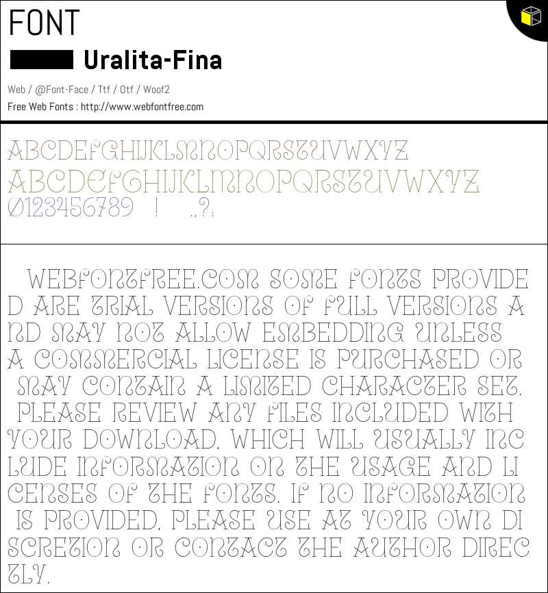 Uralita Fina Fonts Downloads - WebFontFree.Com