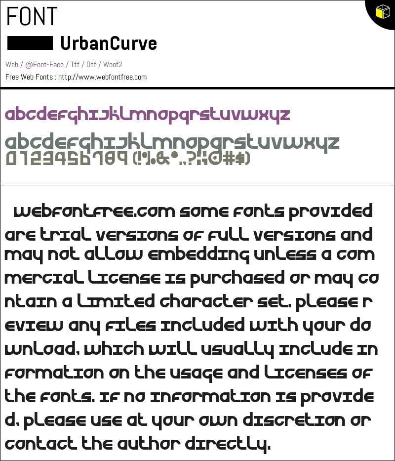 Urban Curve Fonts Downloads - WebFontFree.Com